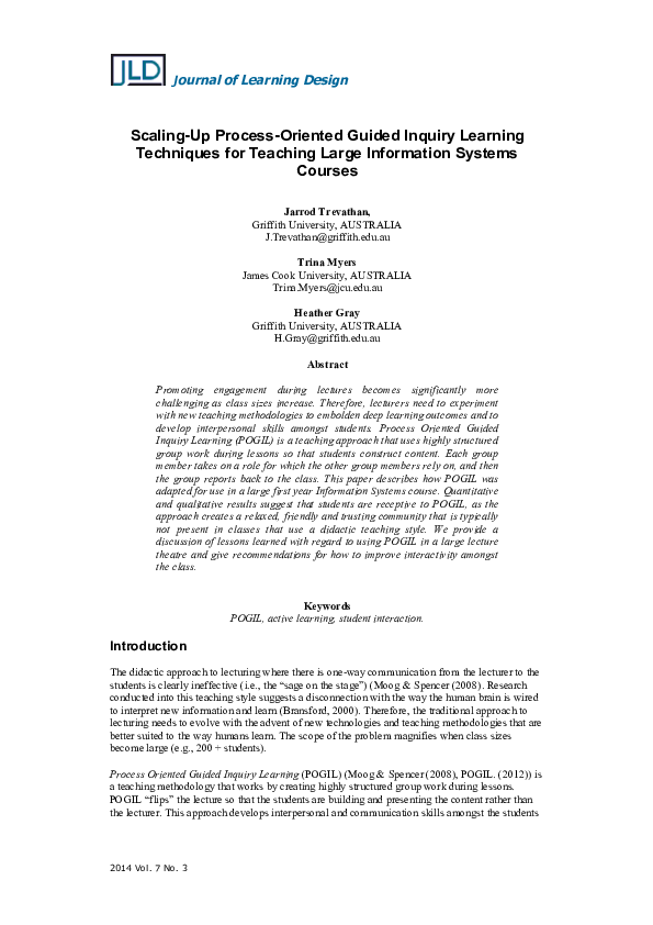 (PDF) Scaling-Up Process-Oriented Guided Inquiry Learning Techniques for Teaching Large ...