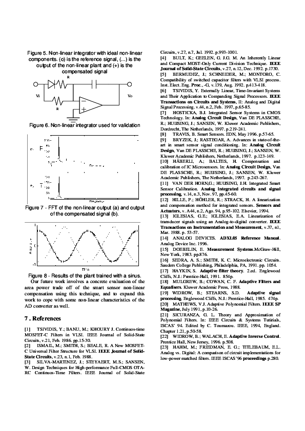 Pdf A Non Linear Adaptive Filter For Sensor And Amplifier Linearization