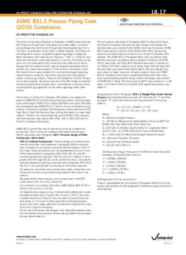 (PDF) The American Society of Mechanical Engineers (ASME) established the B31 Pressure Piping ...