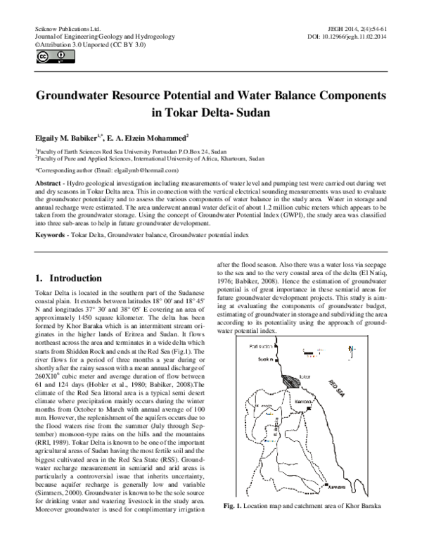 (PDF) Groundwater Resource Potential and Water Balance Components in ...
