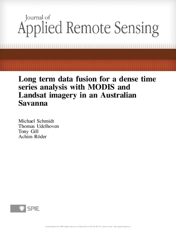 Pdf Long Term Data Fusion For A Dense Time Series Analysis With Modis