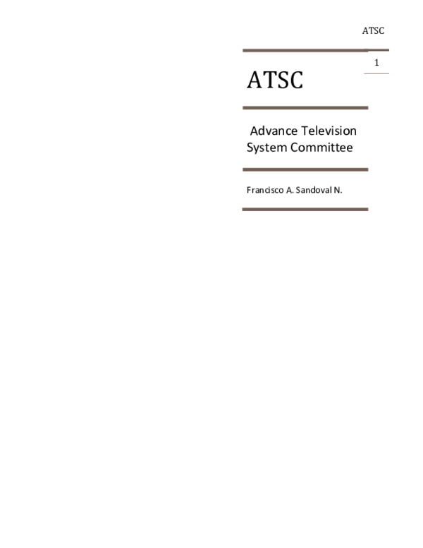 (PDF) ATSC 1 ATSC Advance Television System Committee