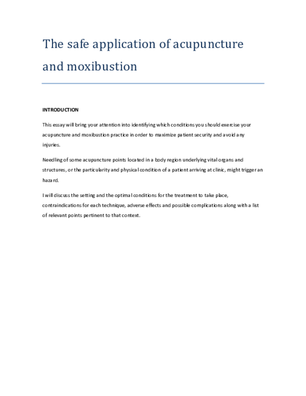 (PDF) Safe application of acupuncture and moxibustion