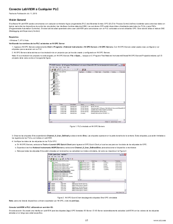 (PDF) Conecte LabVIEW a Cualquier PLC