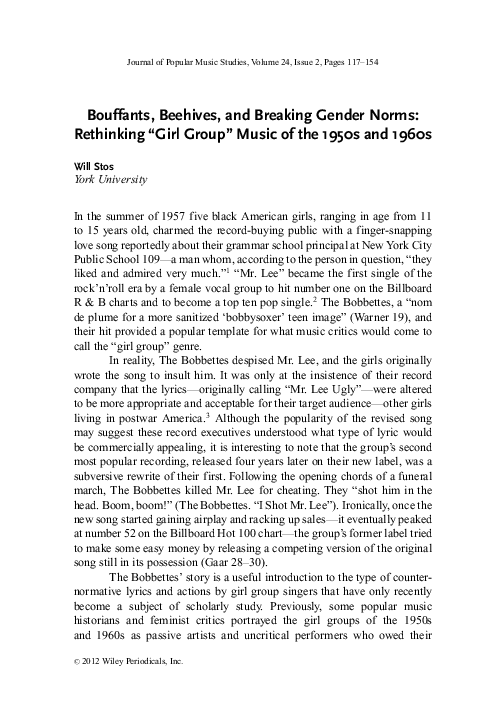 (PDF) “Bouffants, Beehives and Breaking Gender Norms: Rethinking ‘Girl ...