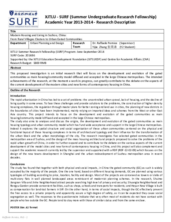 (PDF) Modern Housing and Living in Suzhou, China: From Rural Villages ...