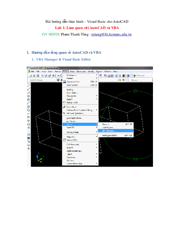 (PDF) Bài hướng dẫn thực hành – Visual Basic cho AutoCAD