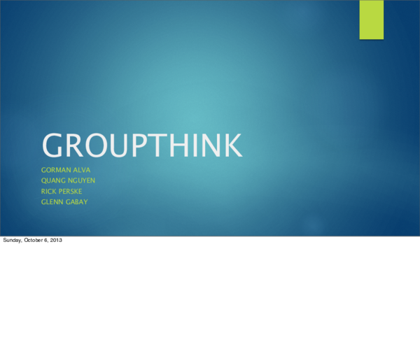 (PDF) Introduction: What is Groupthink