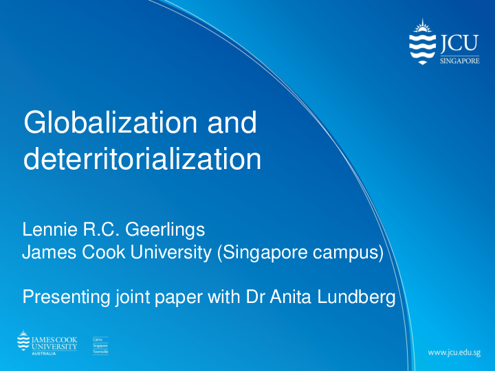 (PDF) Globalisation and deterritorialisation: An example of an academic ...