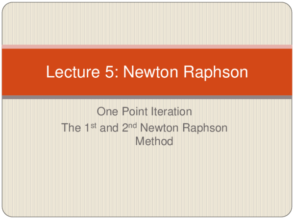 (PPT) newton raphson method