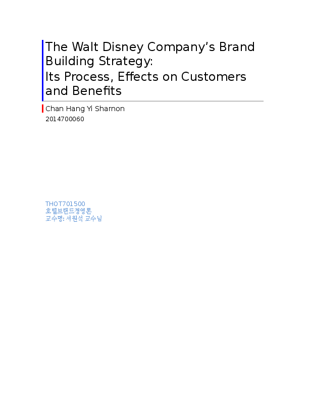 (DOC) The Walt Disney Company's Brand Building Strategy: Its Process ...
