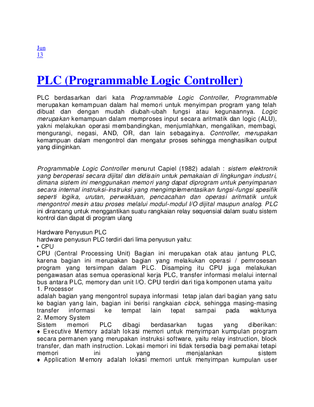 (DOC) PLC (Programmable Logic Controller