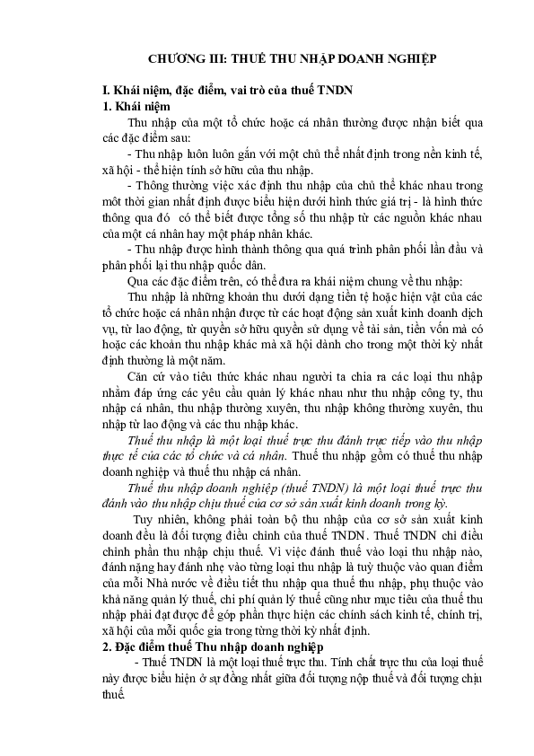 (DOC) CH NG III: THU THU NH P DOANH NGHI P I