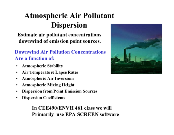 (PDF) Atmospheric Air Pollutant Dispersion @BULLET Atmospheric Stability @BULLET Air Temperature ...