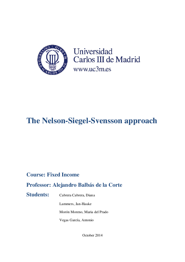 (PDF) The Nelson-Siegel-Svensson approach