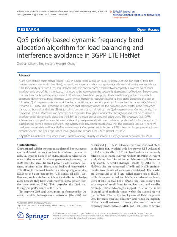 Pdf Qos Priority Based Dynamic Frequency Band Allocation Algorithm