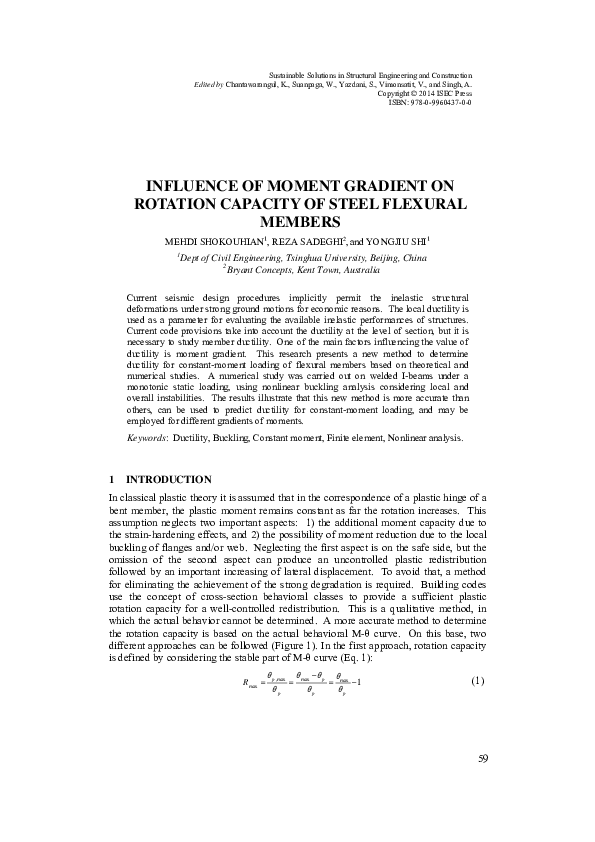 (PDF) Influence of moment gradient on rotation capacity of steel ...