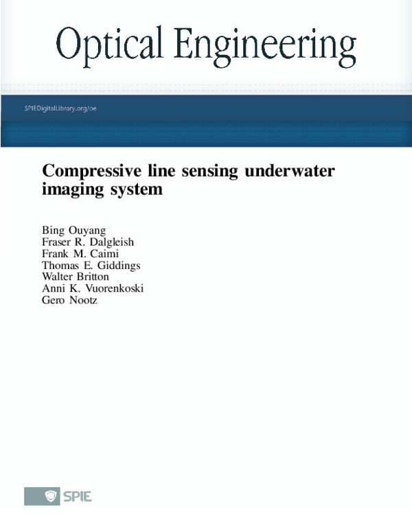 (PDF) Compressive line sensing underwater imaging system Compressive ...