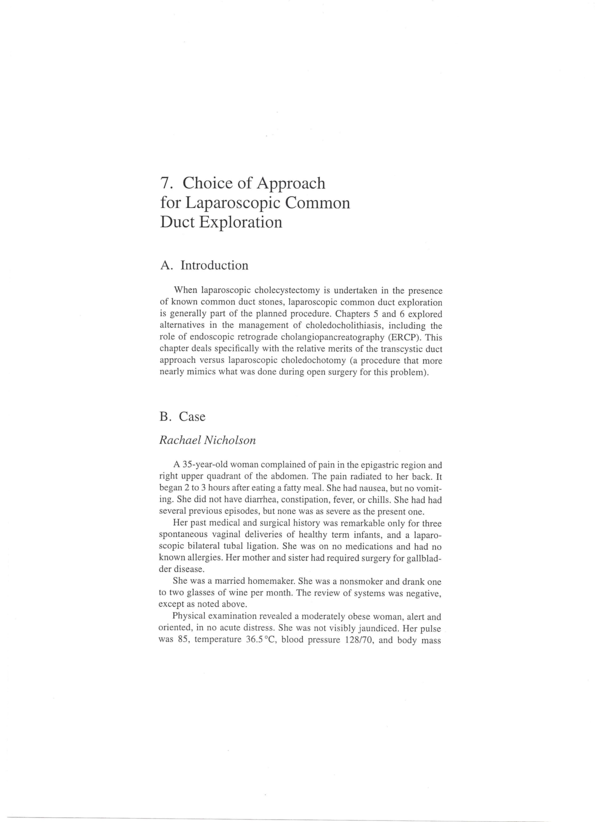 (PDF) Choice of Approach for Laparoscopic Common Duct Exploration
