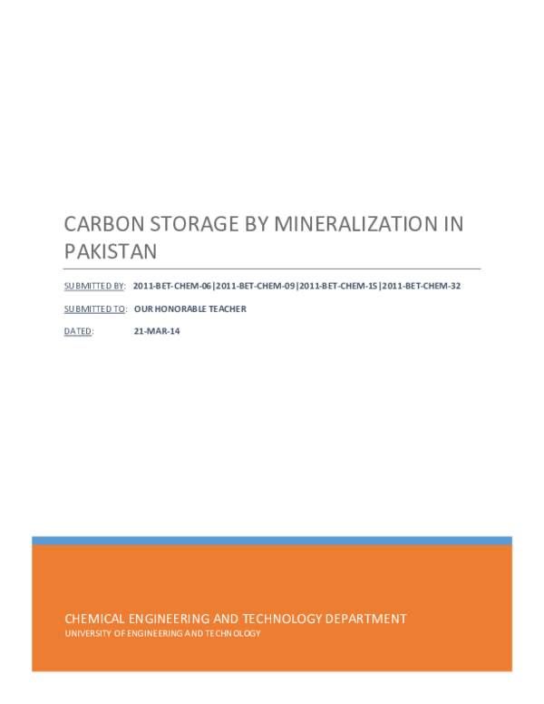(DOC) Carbon Storage by Mineralization