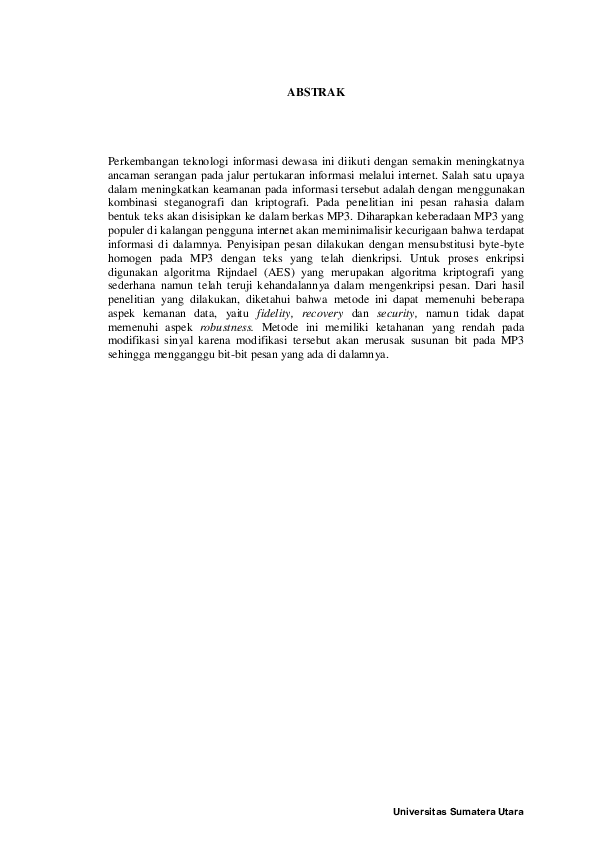 Pdf Increasing Data Security Using Rijndael Algorithm In Mp3 Based Audio Steganography