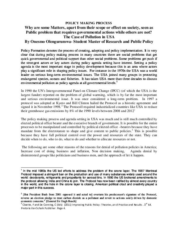 (PDF) The Dynamics of Public Policy Making Process