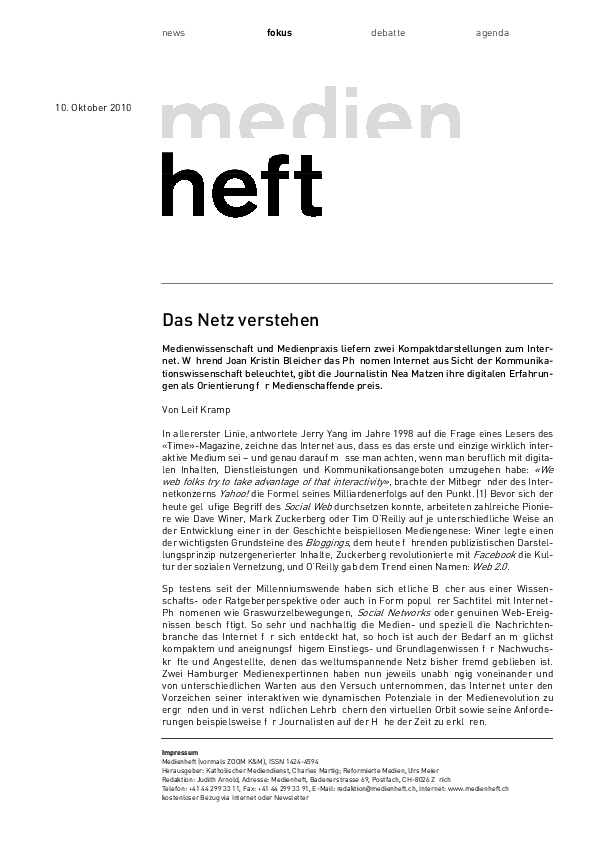 (PDF) Das Netz verstehen. Collective review of Joan K. Bleicher's ...