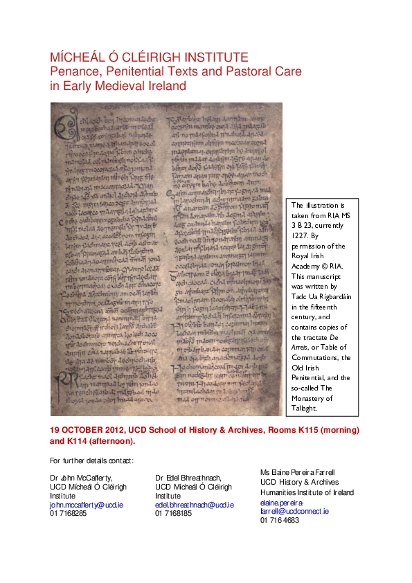 (PDF) Penance, Penitential Texts and Pastoral Care in Early Medieval ...