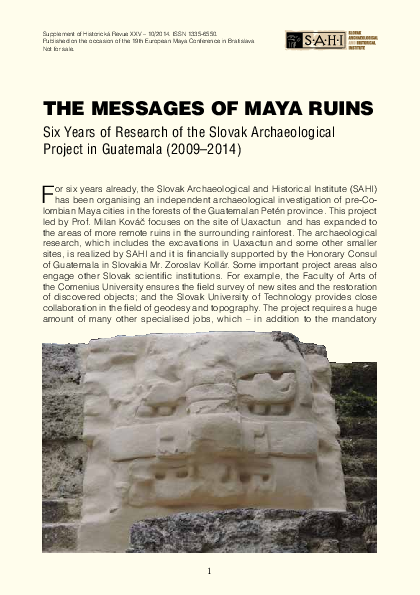 (PDF) THE MESSAGES OF MAYA RUINS - Six Years of Research of the Slovak ...