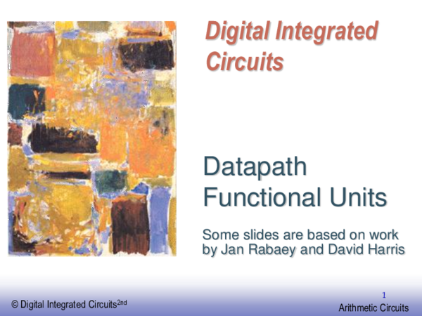 Pdf Digital Integrated Circuits 2nd Arithmetic Circuits Digital Integrated Circuits Datapath