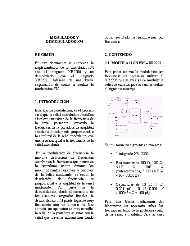 (PDF) MODULADOR Y DEMODULADOR FM