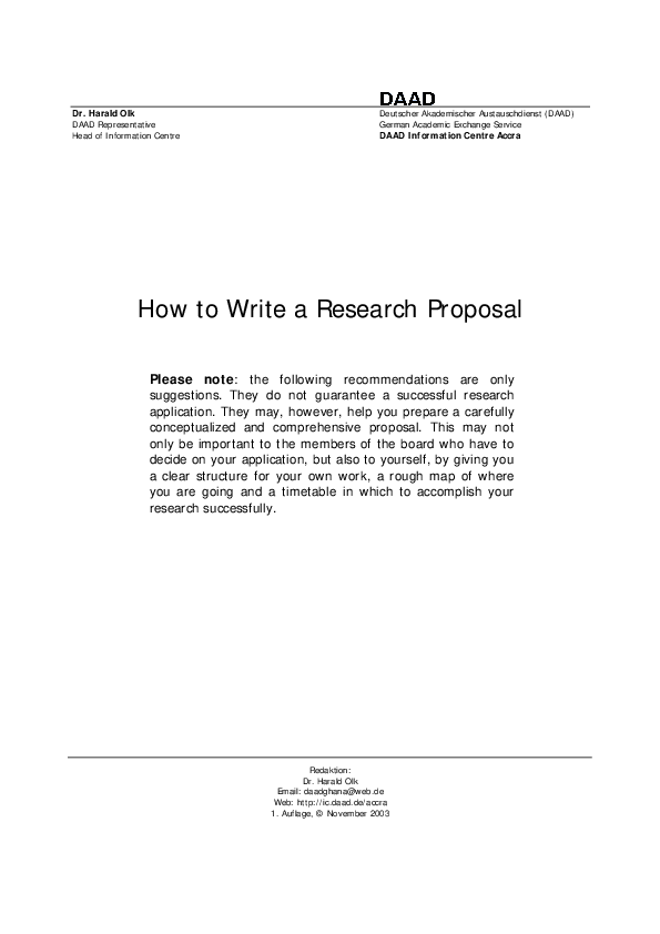 how to write a research proposal