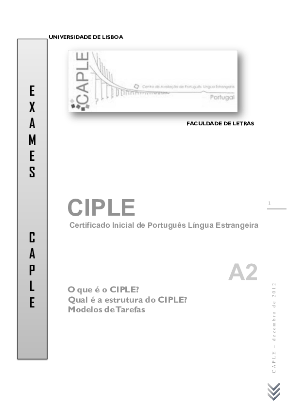 (PDF) UNIVERSIDADE DE LISBOA O que é o CIPLE? Qual é a estrutura do ...