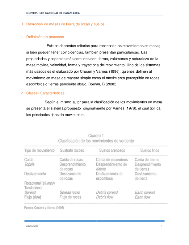 (DOC) Tema Remocion de masas de tierra de rocas y suelos