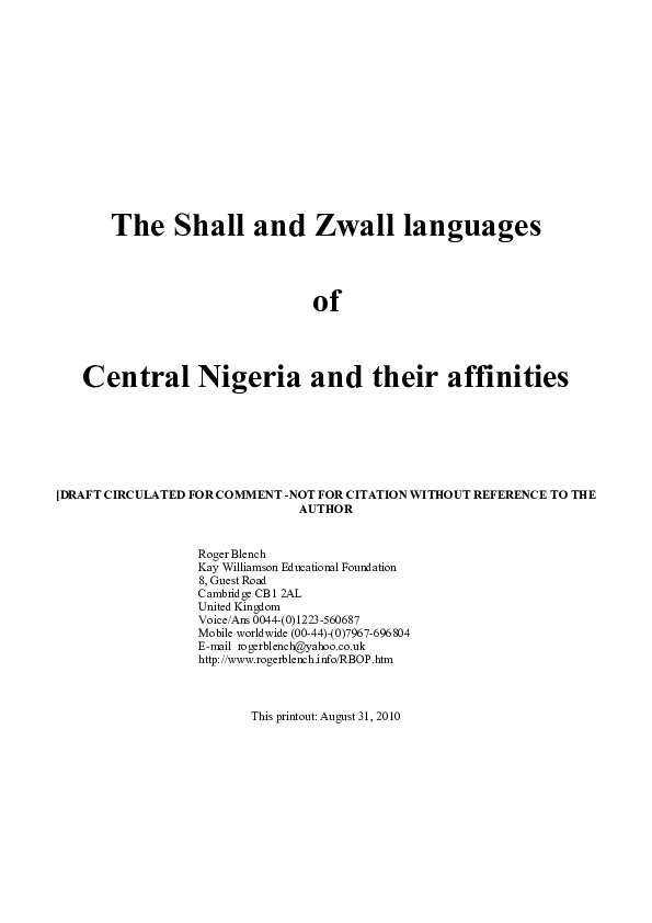(PDF) The Shall and Zwall languages