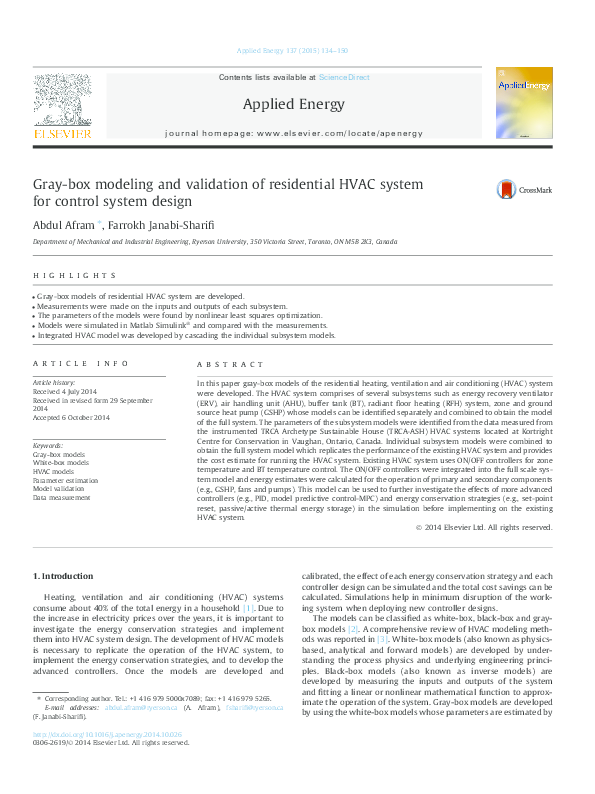 (PDF) Grey-Box Modeling and Validation of Residential HVAC System for ...