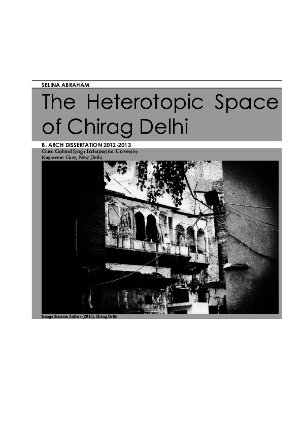 (PDF) The Heterotopic Space of Chirag Delhi