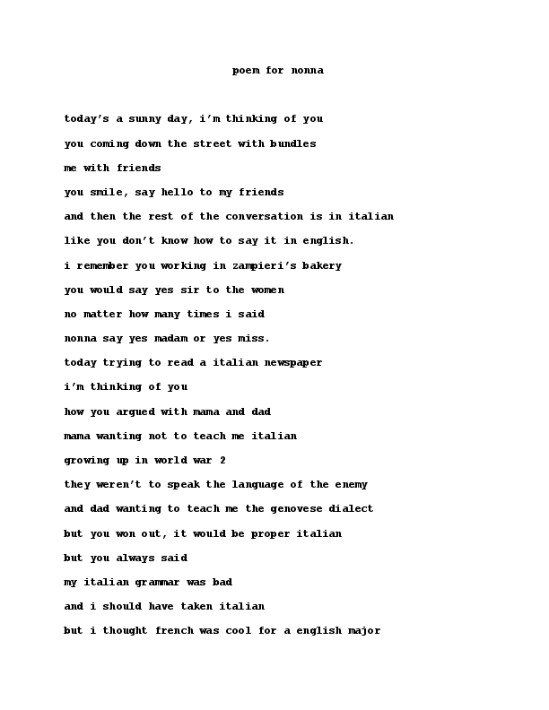 (DOC) poem for nonna