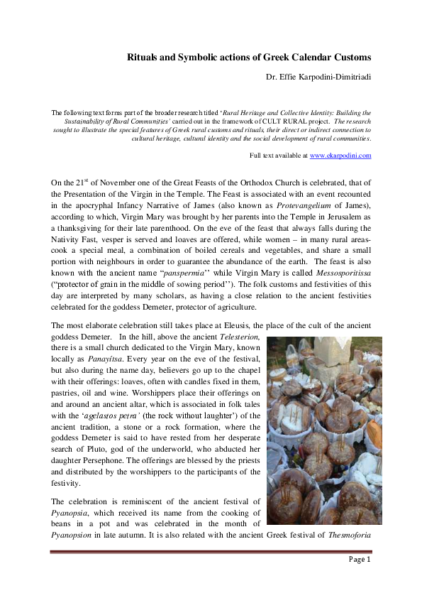 (PDF) RITUAL AND SIMBOLIC ACTIONS OF CALENDAR CUSTOMS