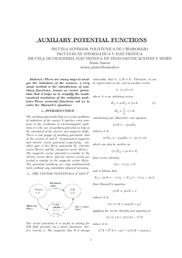 (PDF) Auxiliary Potential Functions
