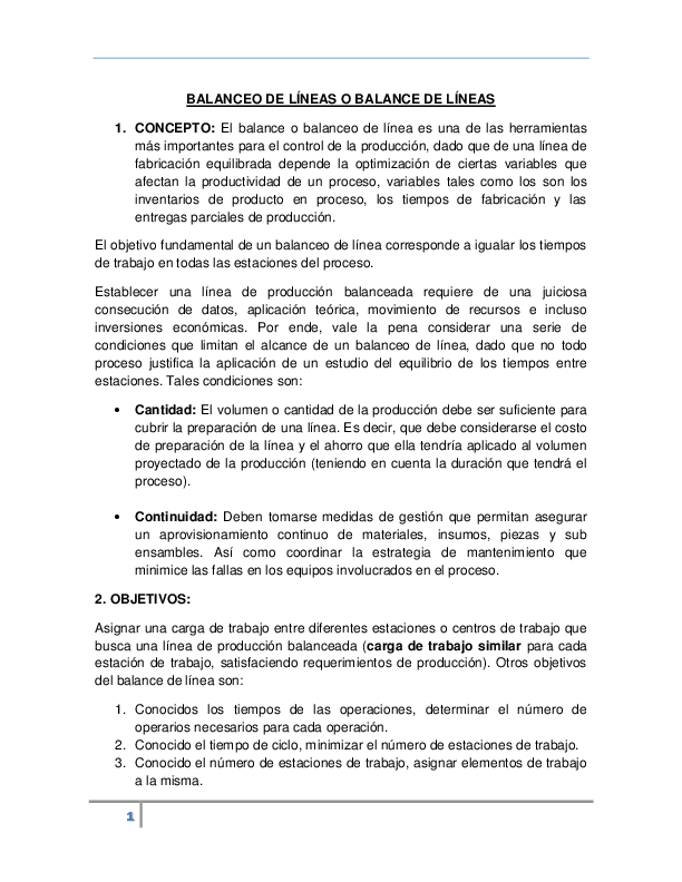 (DOC) BALANCEO DE LÍNEAS O BALANCE DE LÍNEAS
