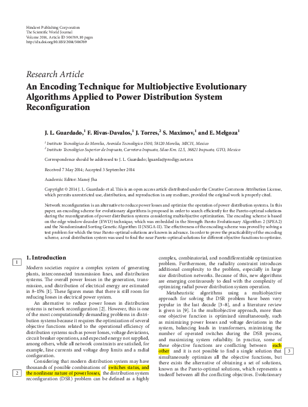 (PDF) An Encoding Technique for Multiobjective Evolutionary Algorithms Applied to Power ...