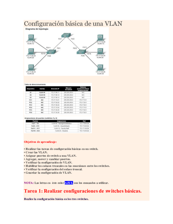 (DOC) Configuración básica de una VLAN