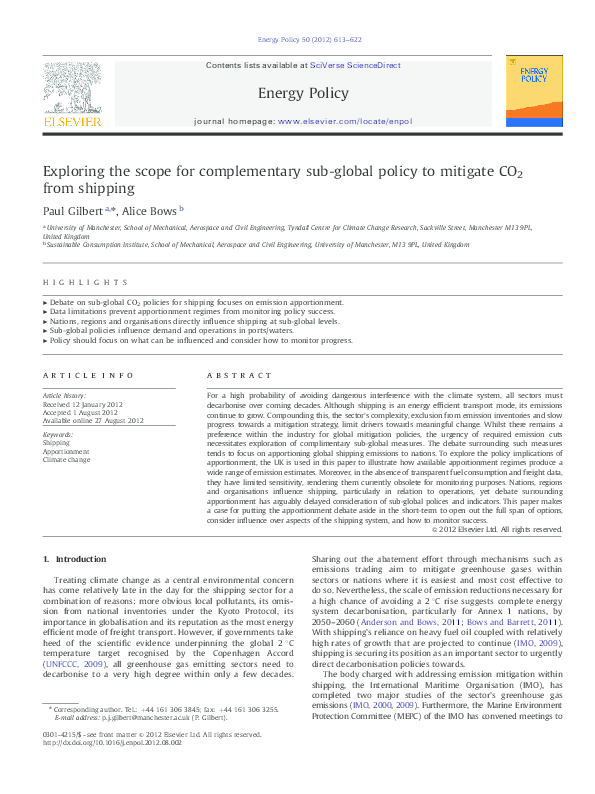 (PDF) Exploring the scope for complementary sub-global policy to ...