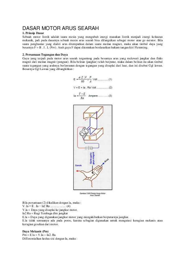 (DOC) DASAR MOTOR ARUS SEARAH