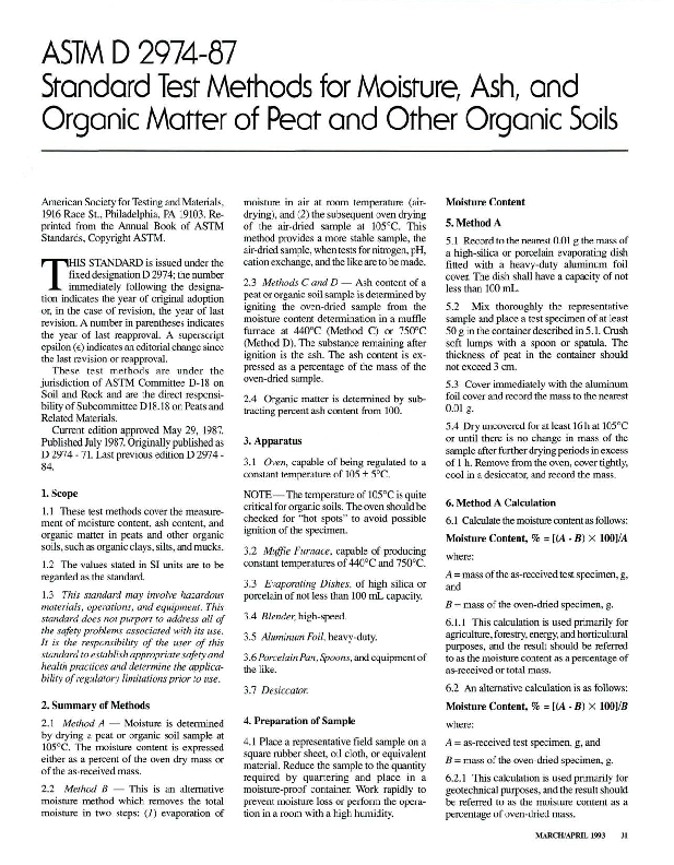 (PDF) A5TM D 2974-87 Standard Test Methods for Moisture, Ash, and ...