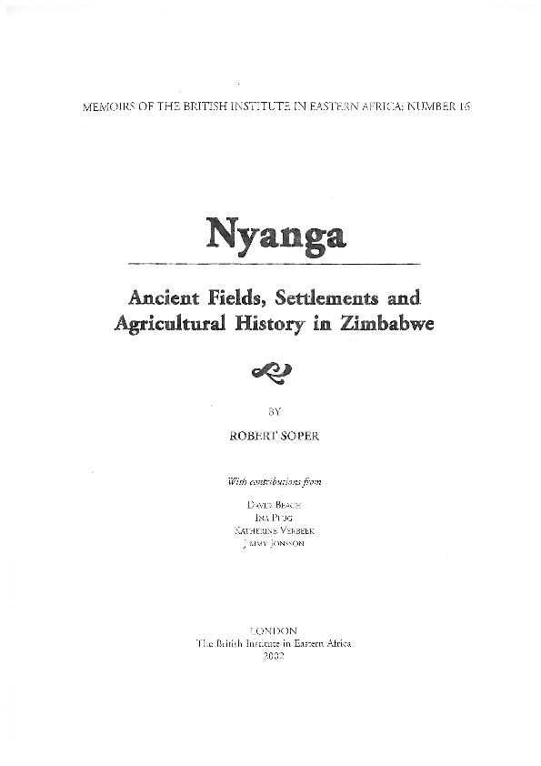 (PDF) Bones from Muozi Midden Trench II