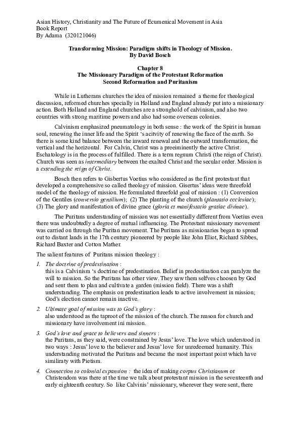 (DOC) Mission Work - Book Report