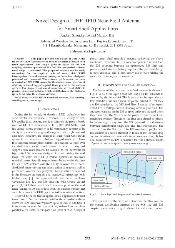 (PDF) Novel Design of UHF RFID Near-Field Antenna for Smart Shelf ...