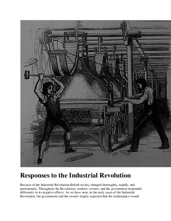 (DOC) Responses to the Industrial Revolution